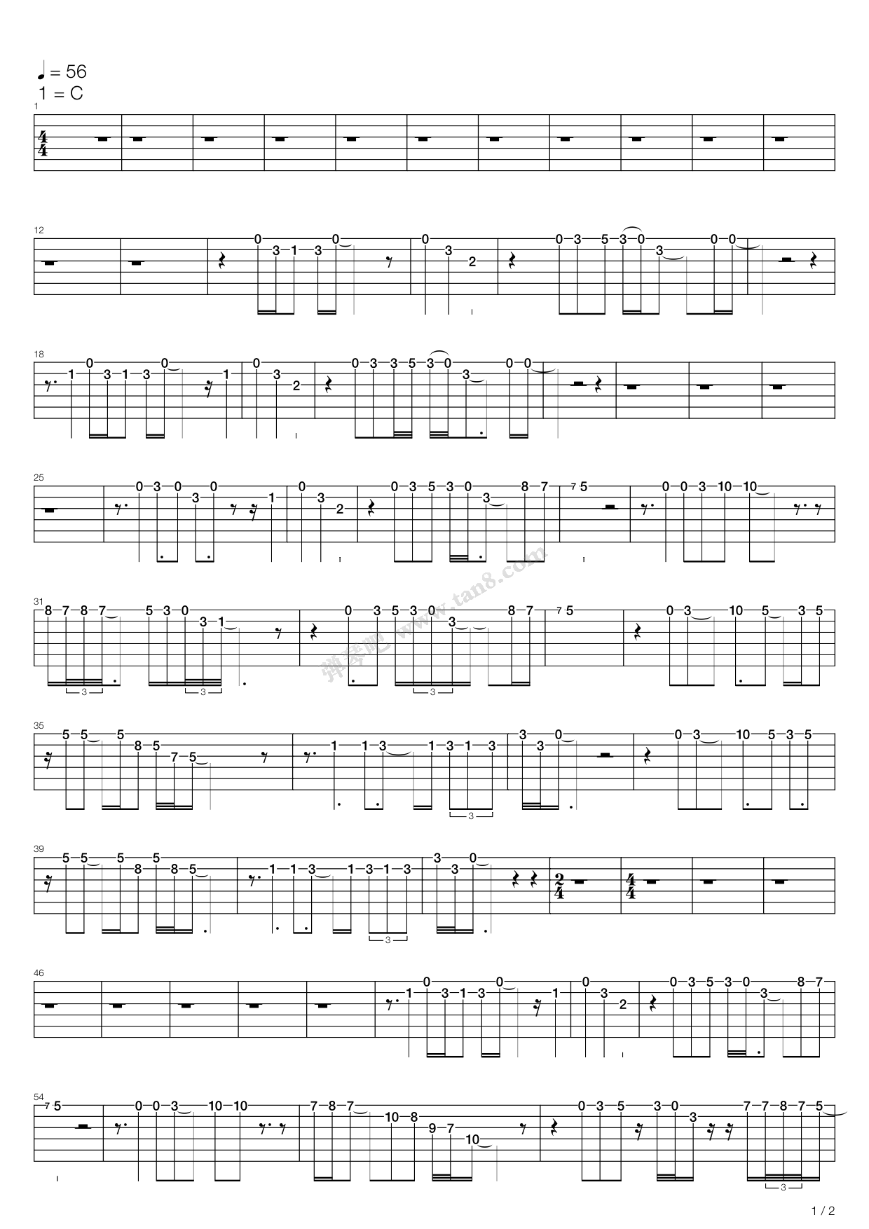 《always somewhere》,Scorpions（六线谱 调六线吉他谱-虫虫吉他谱免费下载