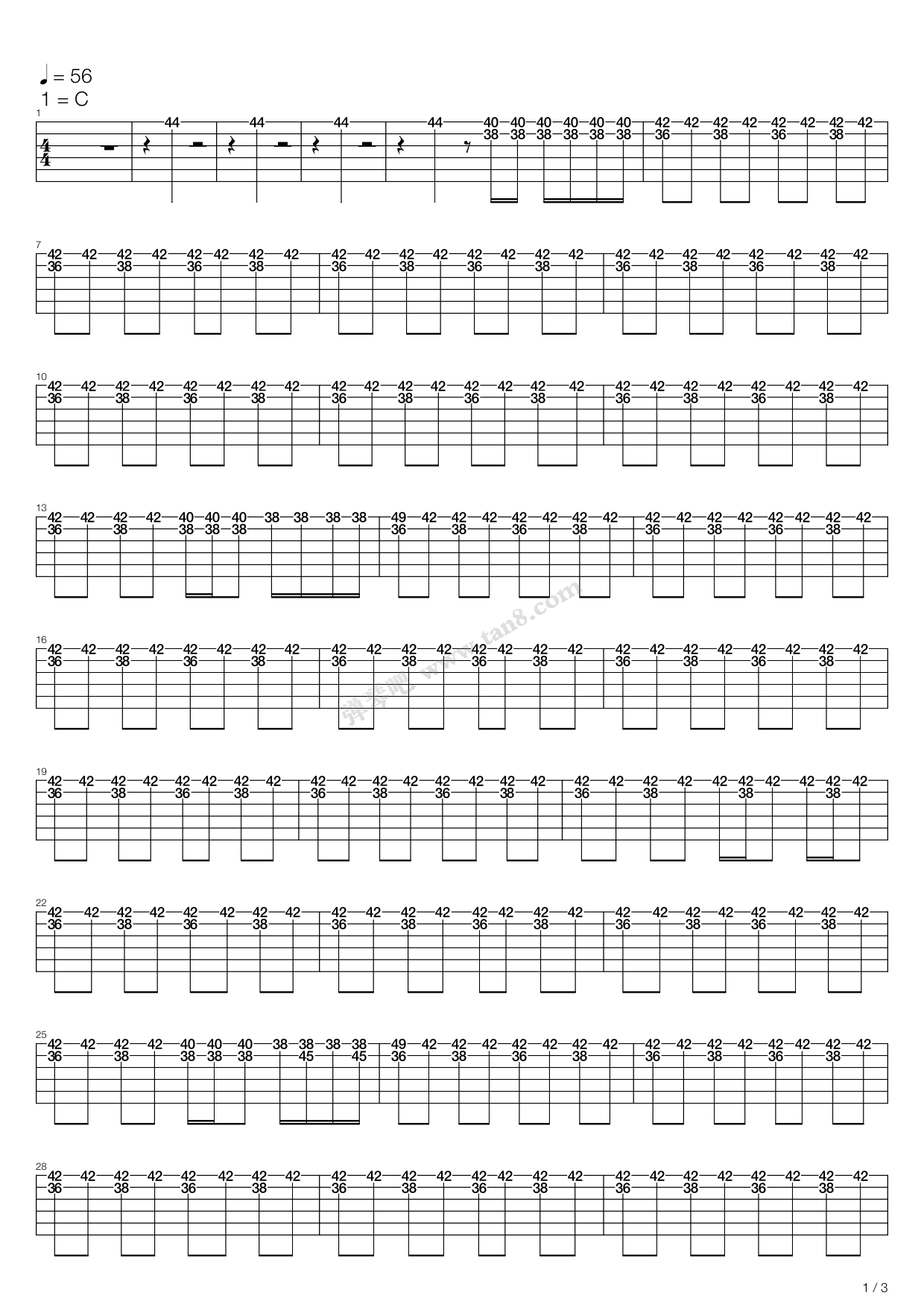 《always somewhere》,Scorpions（六线谱 调六线吉他谱-虫虫吉他谱免费下载