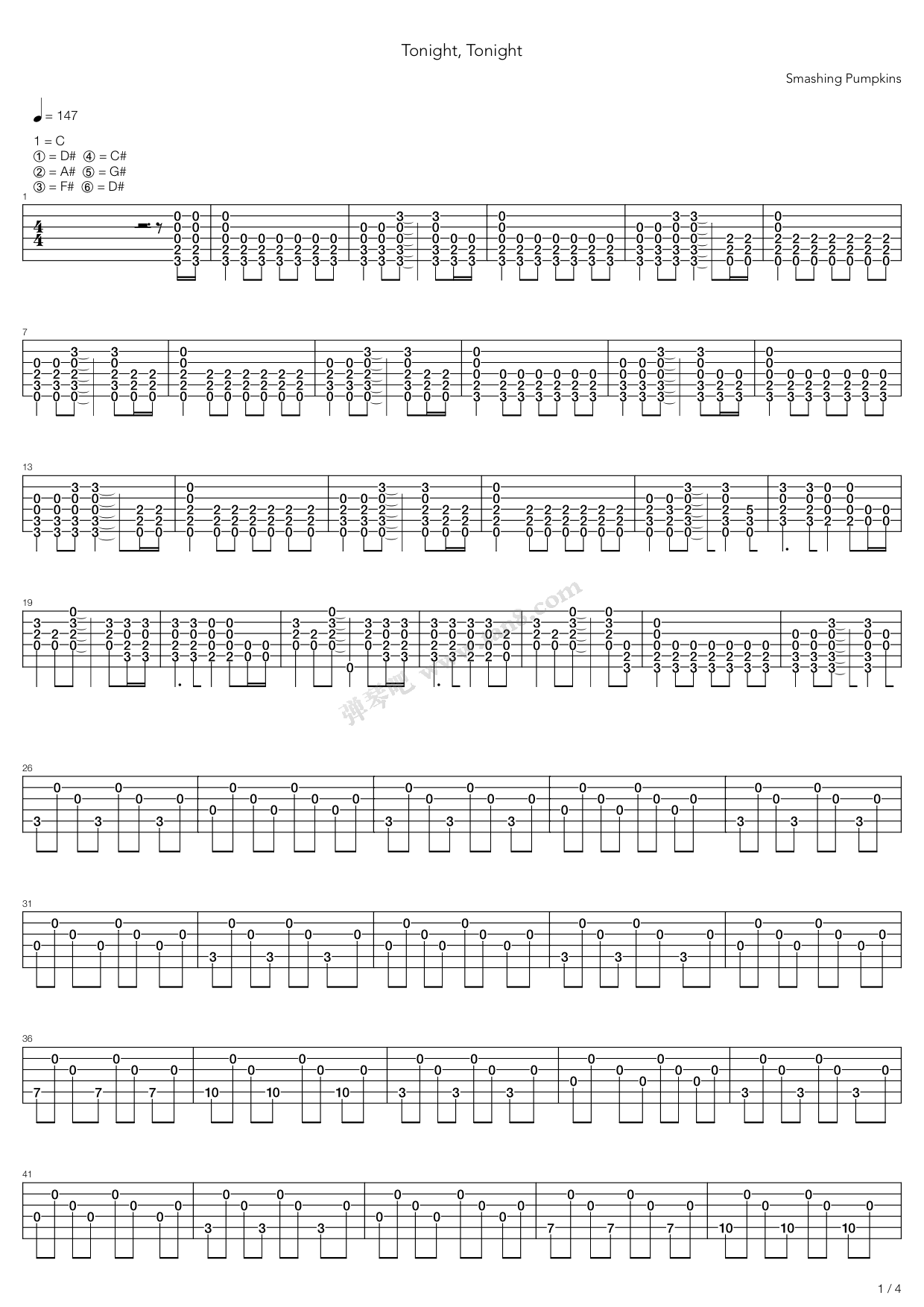 Tonight Tonight 吉他谱-虫虫吉他谱免费下载