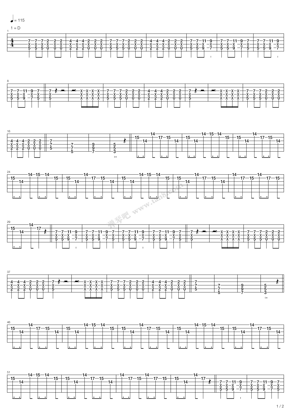 《Cant Keep My Hands Off You》,Simple Plan（六线谱 调六线吉他谱-虫虫吉他谱免费下载