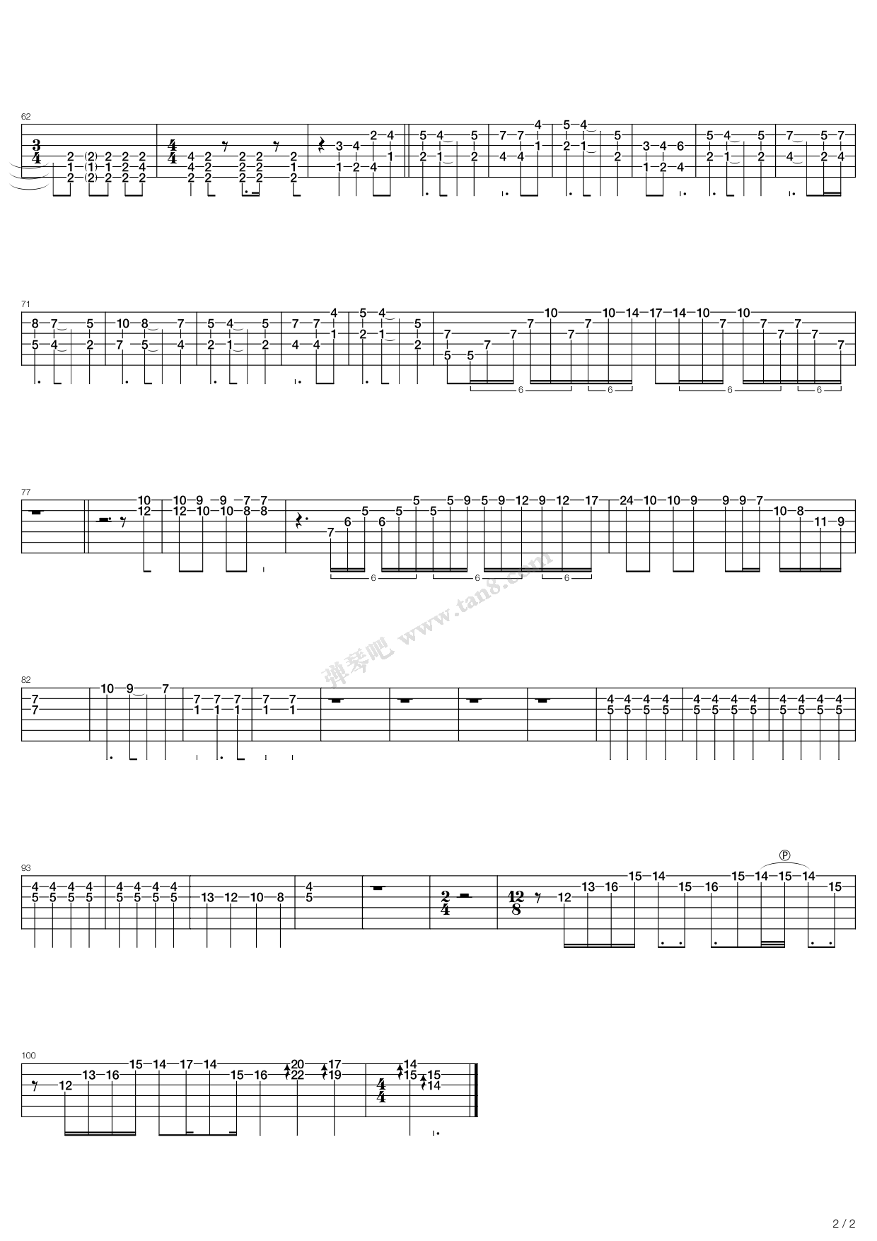 One Last Time 吉他谱-虫虫吉他谱免费下载