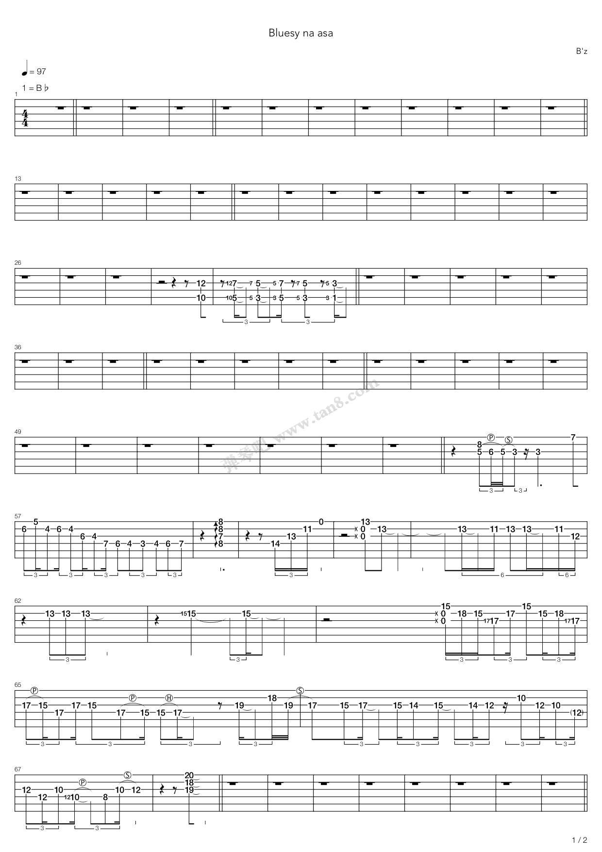 Bluesyな朝 吉他谱-虫虫吉他谱免费下载