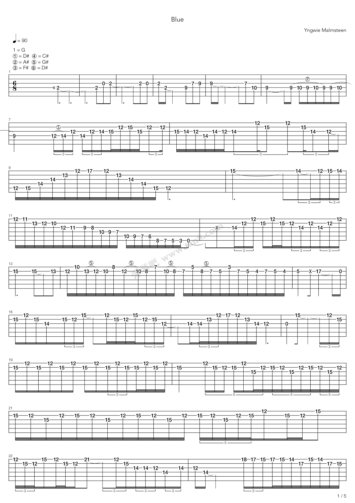 Blue 吉他谱-虫虫吉他谱免费下载