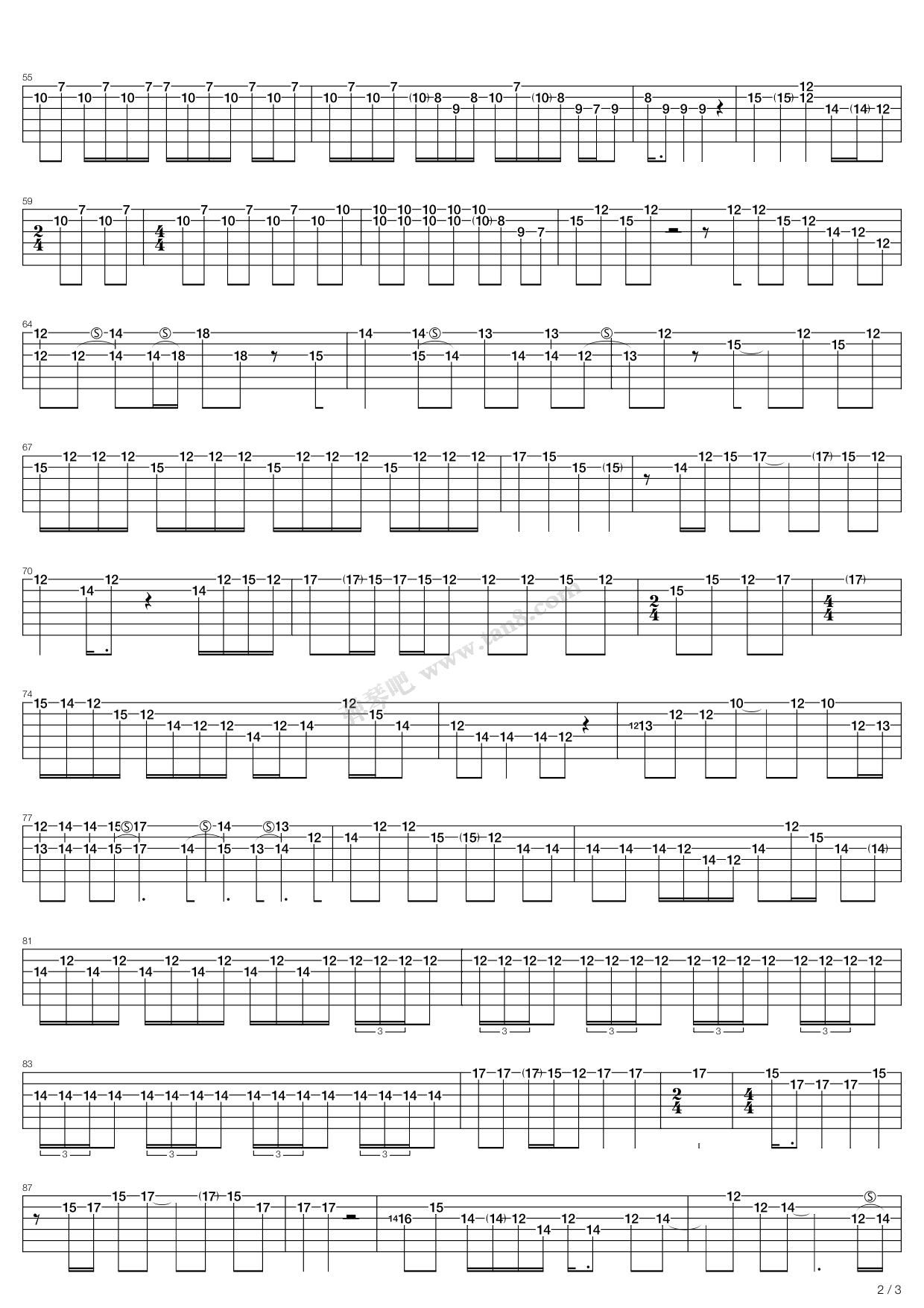 《Roll It Over》,Eric Clapton（六线谱 调六线吉他谱-虫虫吉他谱免费下载