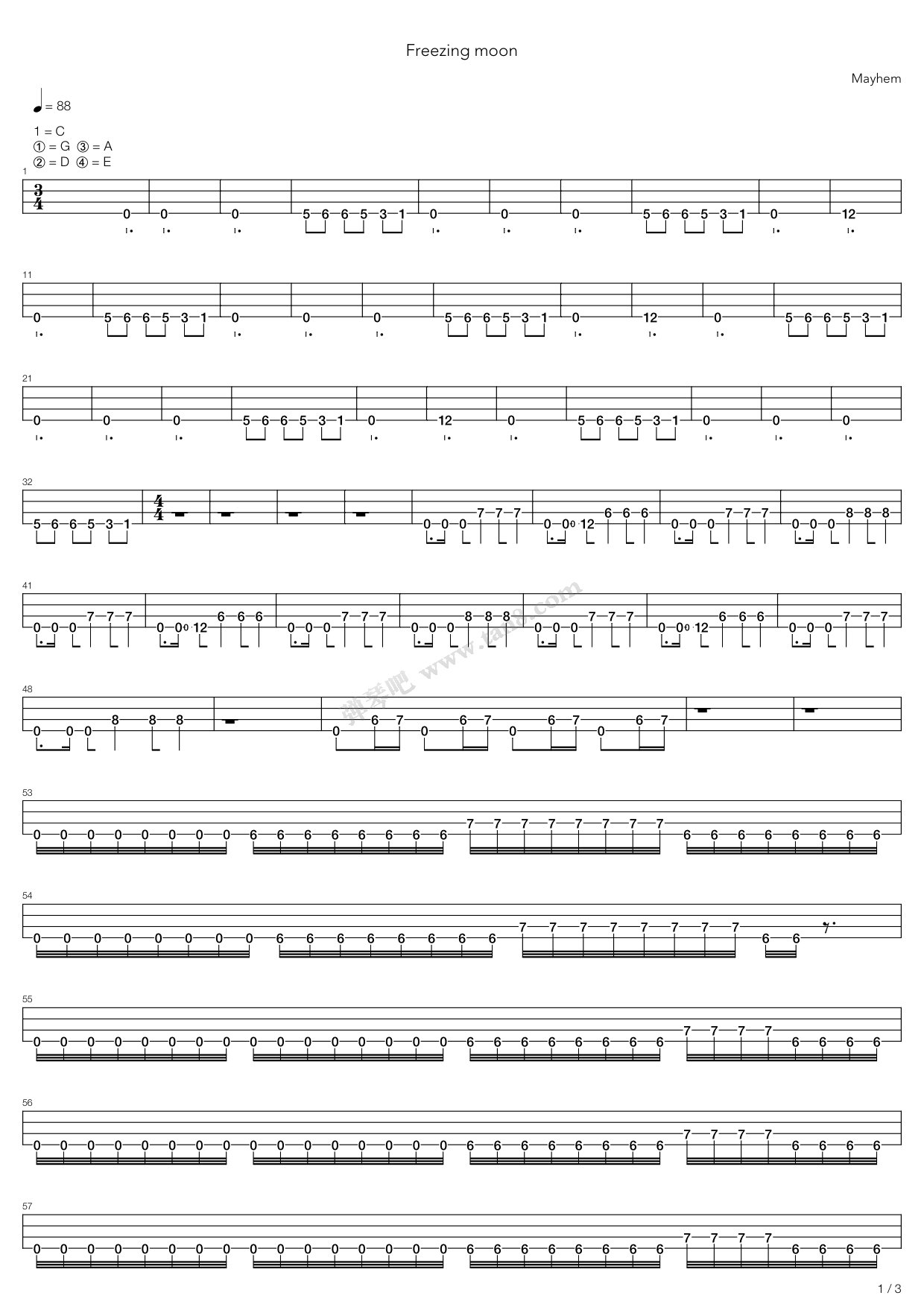 Freezing Moon 吉他谱-虫虫吉他谱免费下载