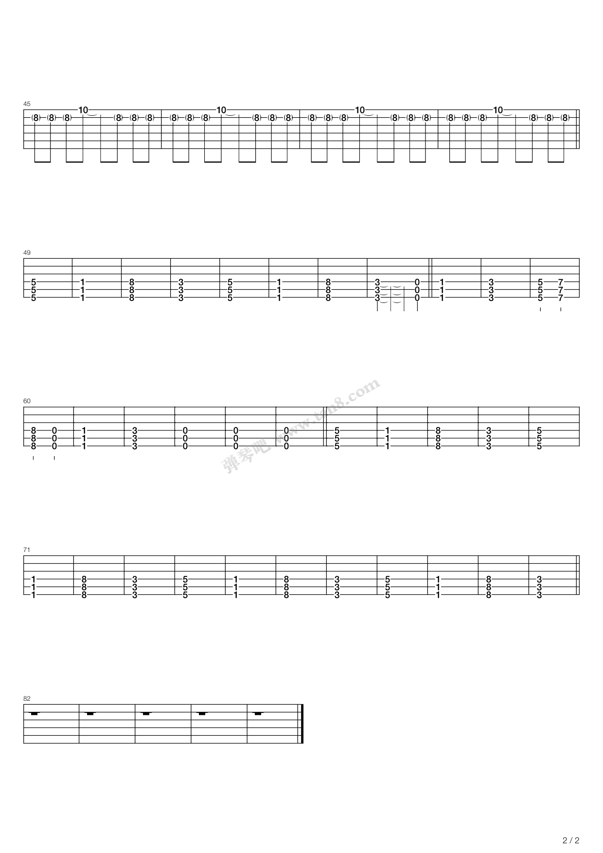 Numb 吉他谱-虫虫吉他谱免费下载