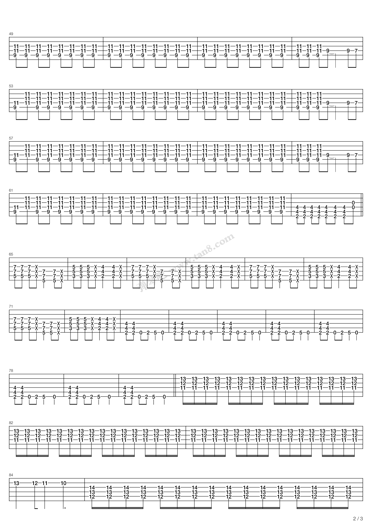 《Breed》,Nirvana（六线谱 调六线吉他谱-虫虫吉他谱免费下载